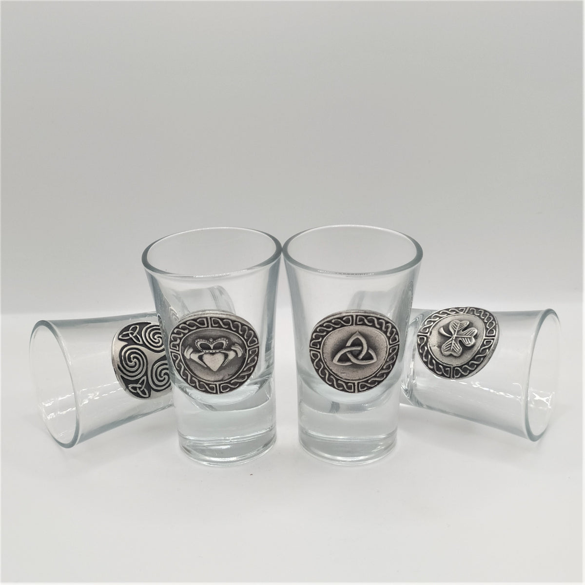 Mullingar Pewter Glass Shot with Irish Pewter Embellishment