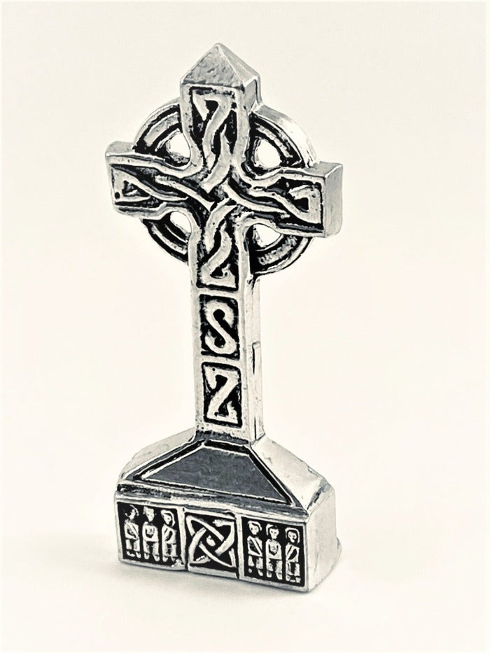 Mullingar Pewter Celtic High Cross 3 1/2" high. Travel Cross.