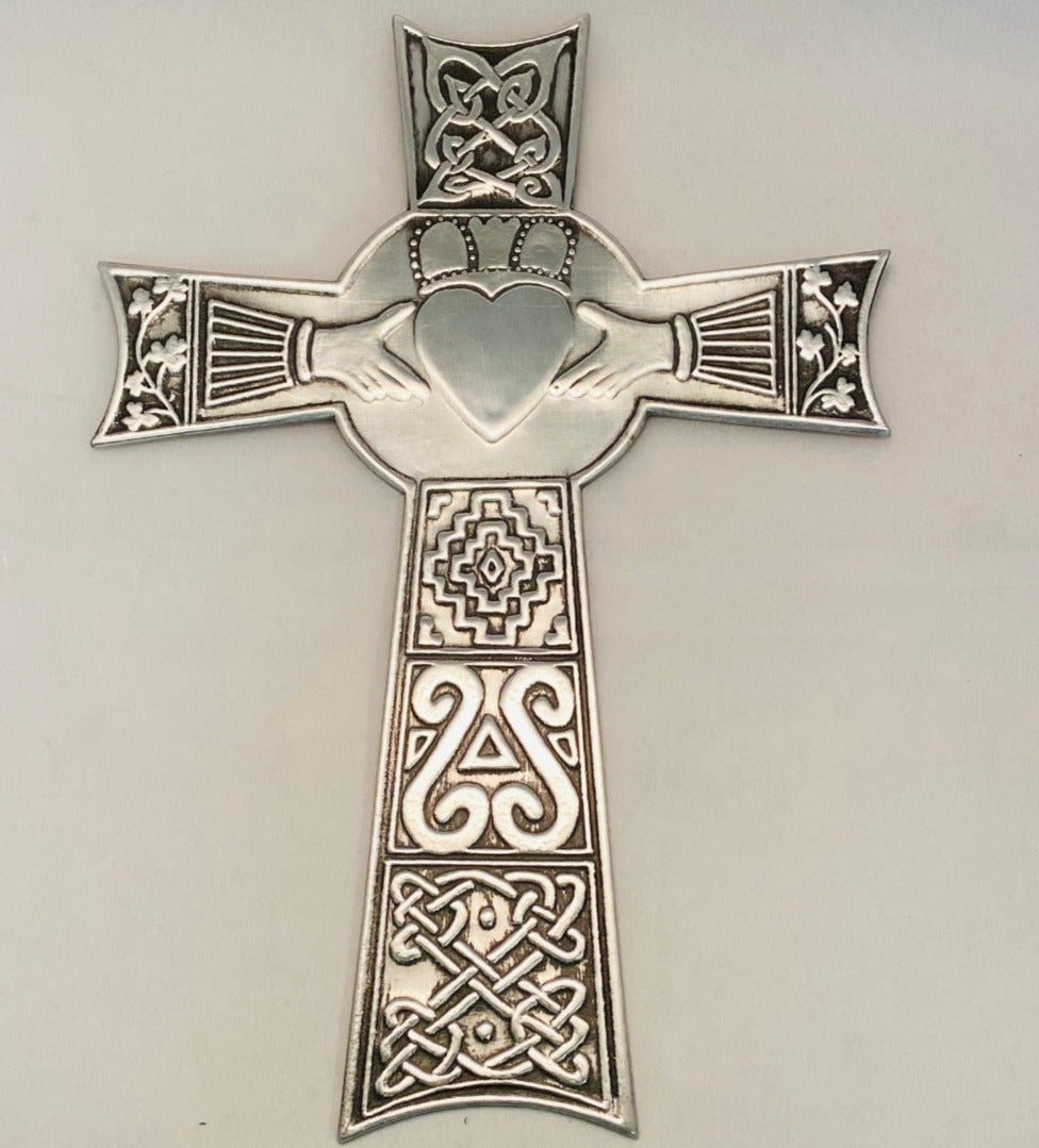 Mullingar Pewter Irish Celtic Claddagh Wall Cross