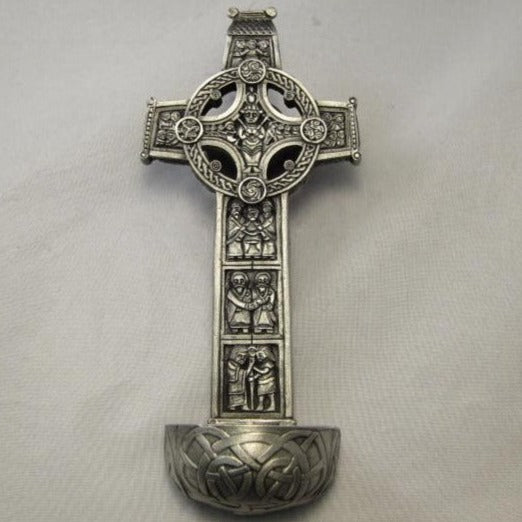 Mullingar Pewter Cross of the Scriptures Clonmacnoise Holy water Font