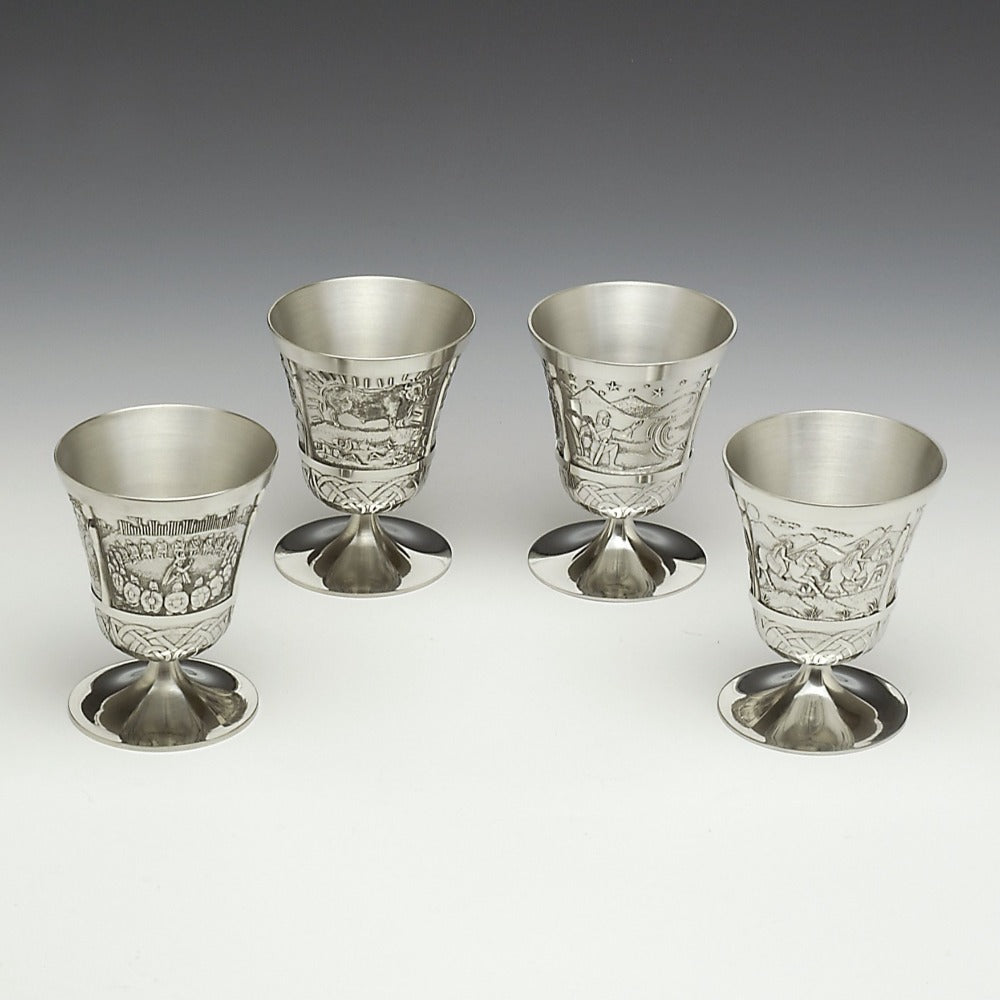 Mythical Ireland Celtic Wine Beakers Set of 4 - Handmade Irish Pewter ...